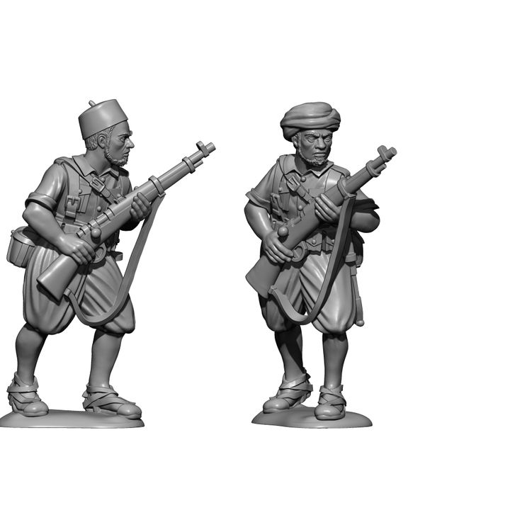 3D Printable Spanish Civil War and Rif War 8 soldiers of Regulares pack ...
